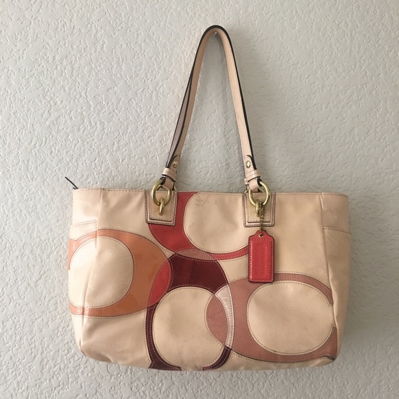 Coach | Bags | Coach F7127 Inlaid C Patent Leather Tote Bag | Poshmark